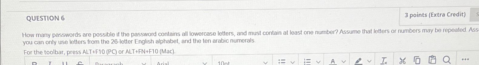 Solved QUESTION 63 ﻿points (Extra Credit)How many passwords | Chegg.com