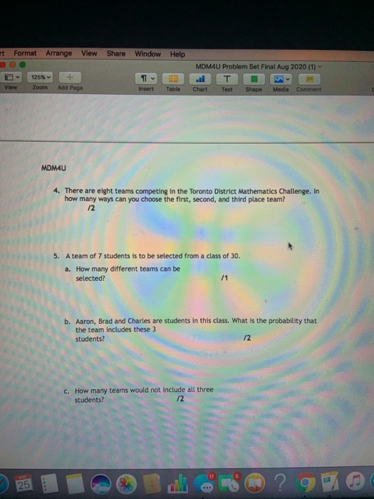 Solved it Format Arrange View Share Window Help 125% + T | Chegg.com