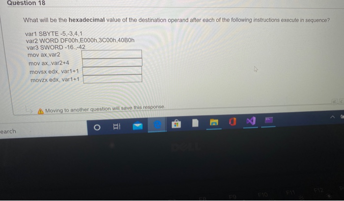 Question 18 What will be the hexadecimal value of the | Chegg.com