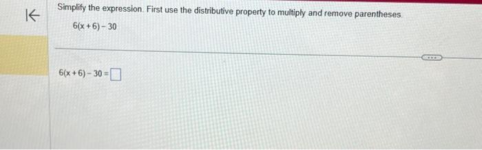 Solved Simplify the expression. First use the distributive | Chegg.com