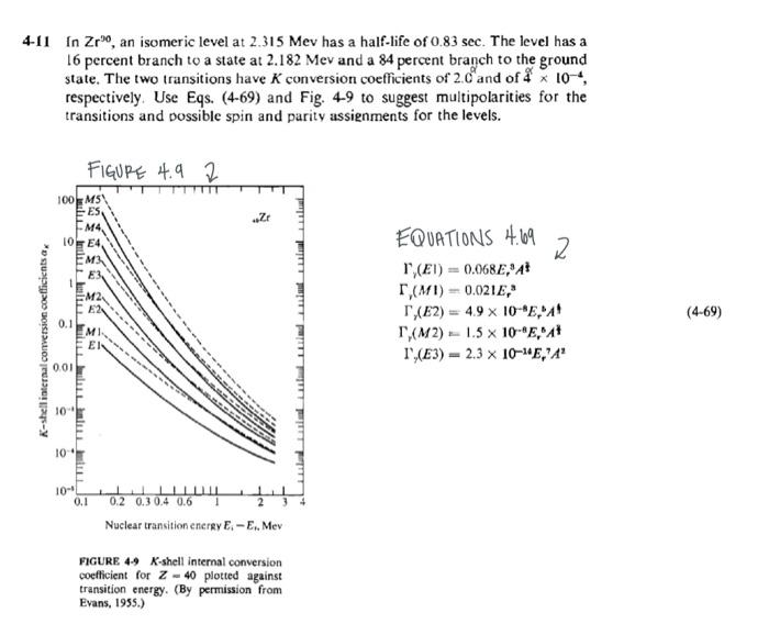Solved 4-11 K-shell internal conversion coefficients a In | Chegg.com