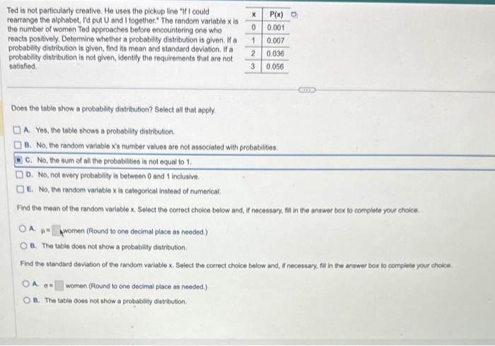Solved Ted is not particularly creative. He uses the pickup | Chegg.com