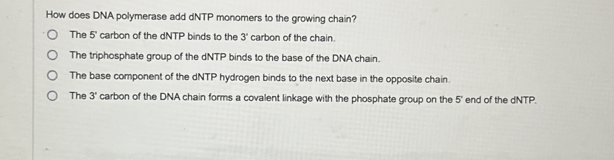 Solved How does DNA polymerase add dNTP monomers to the | Chegg.com