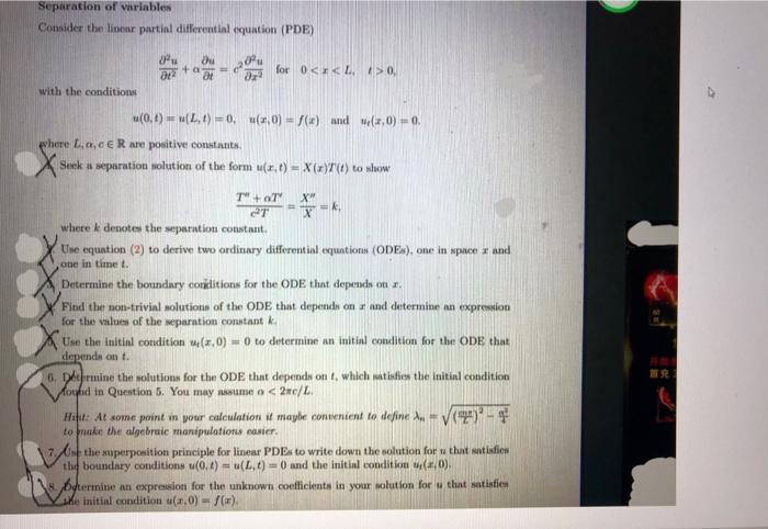 Solved Consider the linear partial differential equation | Chegg.com