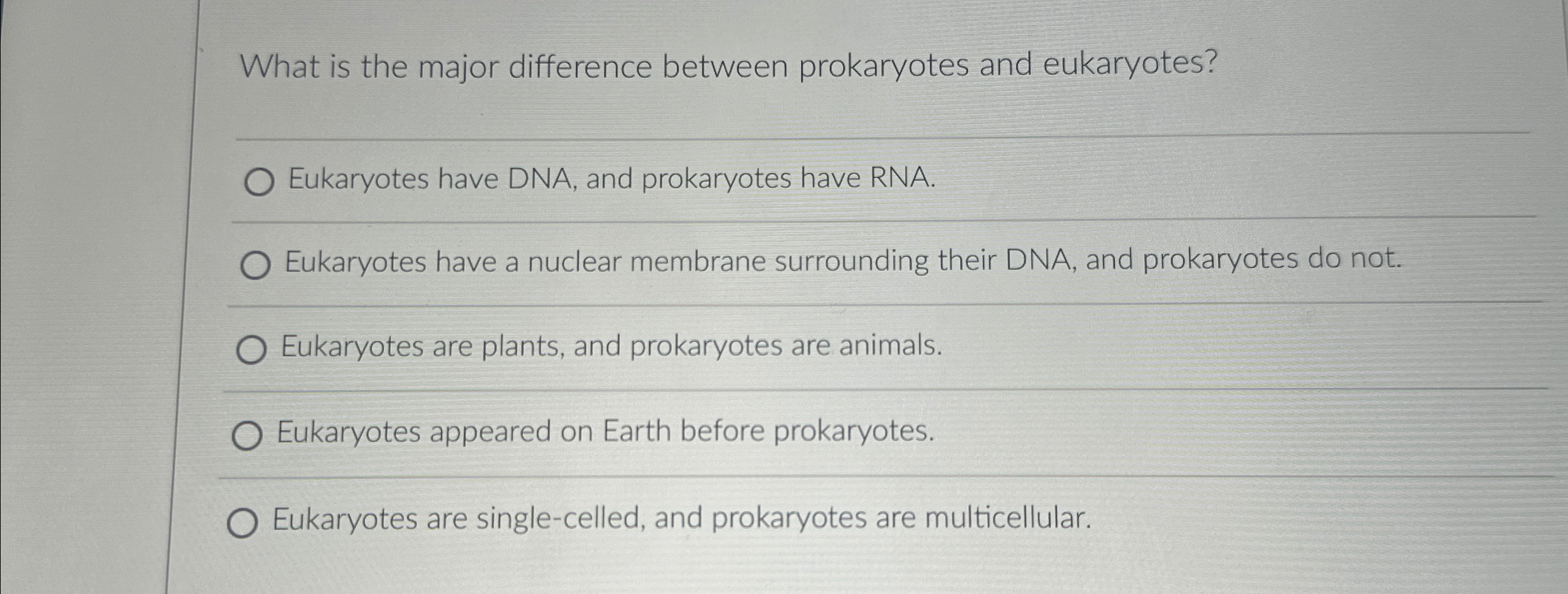 Solved What Is The Major Difference Between Prokaryotes And 8117