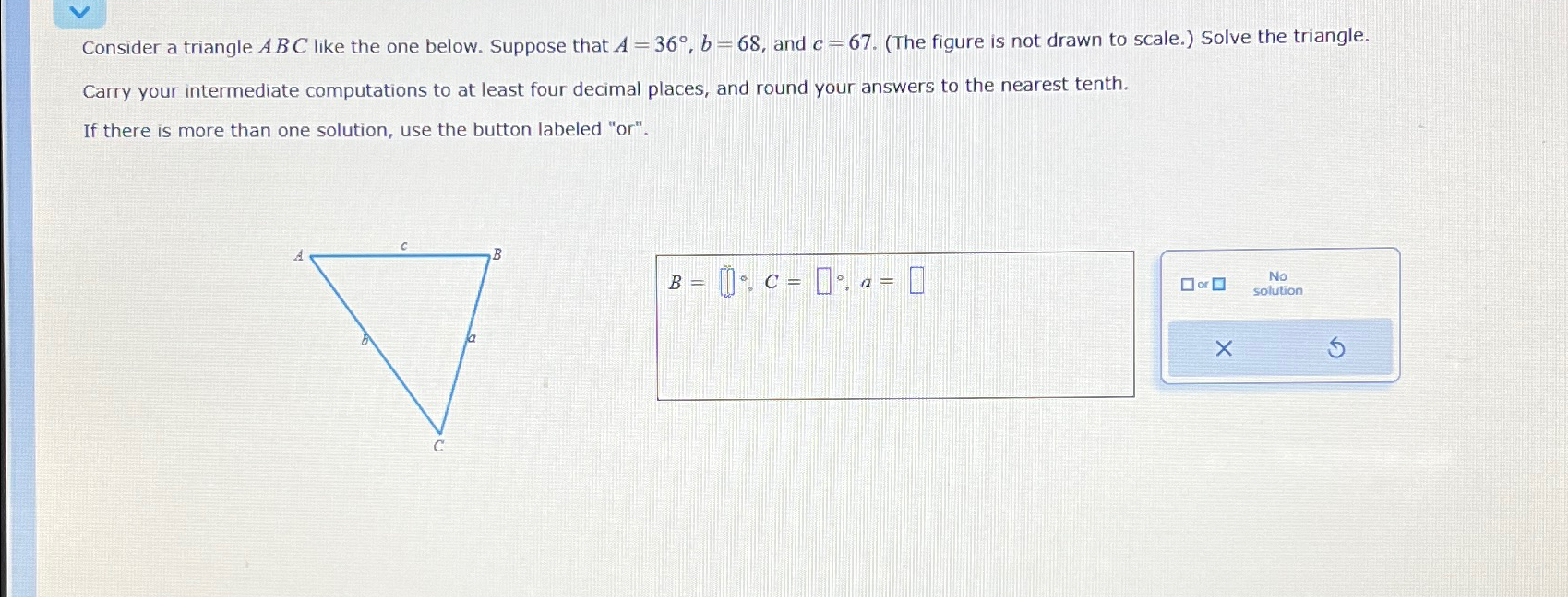 Solved Consider a triangle ABC like the one below. Suppose | Chegg.com