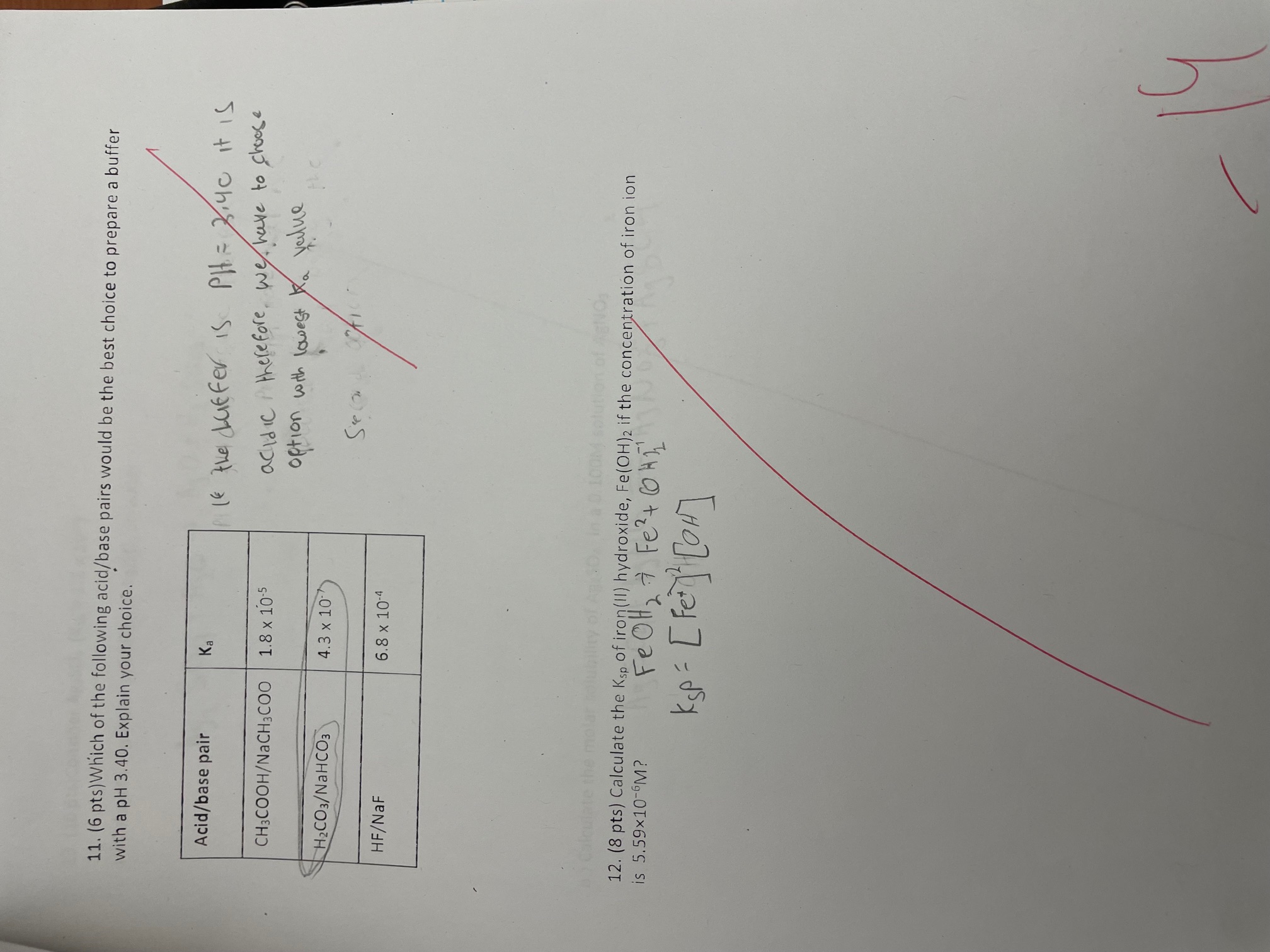 Solved (6 ﻿pts)Which of the following acid/base pairs would | Chegg.com