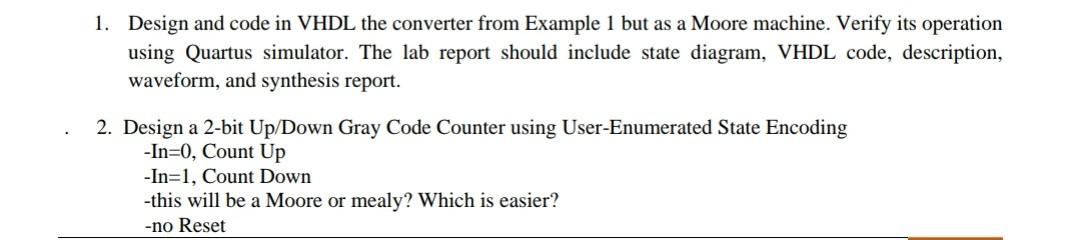 1. Design and code in VHDL the converter from Example | Chegg.com