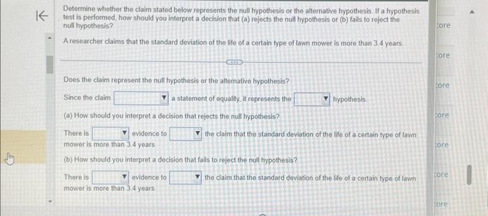 Solved Determine whether the ciaim stated below represents | Chegg.com