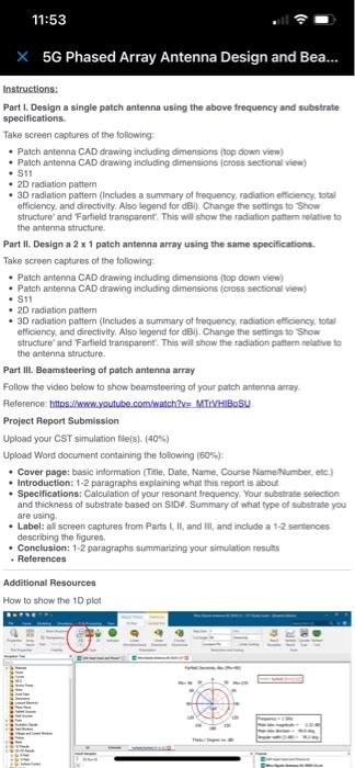 11:53 X 5G Phased Array Antenna Design and Bea... | Chegg.com