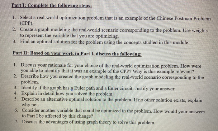 Part I: Complete the following steps: 1. Select a | Chegg.com