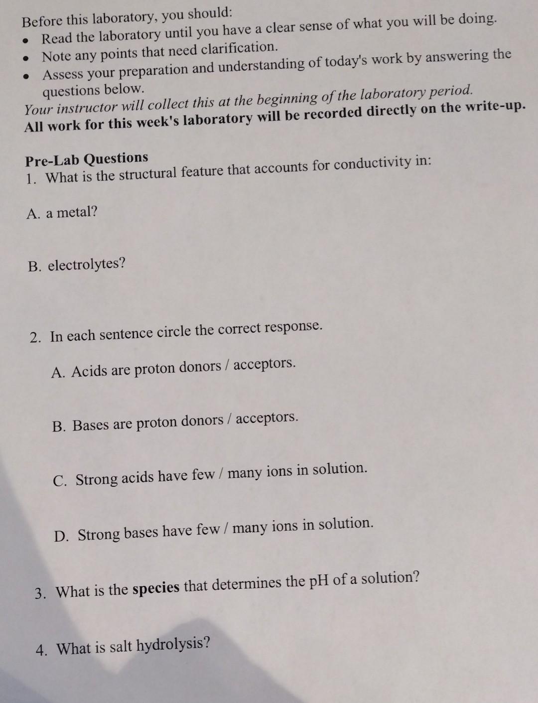 Solved Before this laboratory, you should: - Read the | Chegg.com