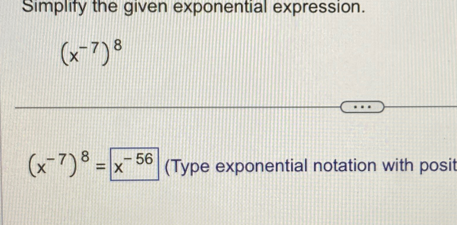 Solved Simplify the given exponential | Chegg.com