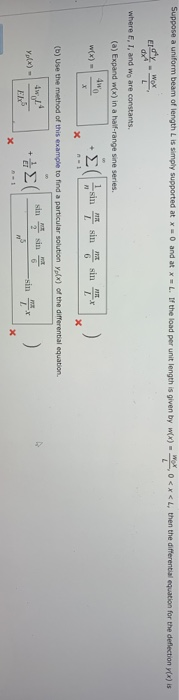 Solved L. If the load per unit length is given by w() - 4,0 | Chegg.com