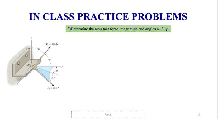 Solved IN CLASS PRACTICE PROBLEMS 3)Determine the resultant | Chegg.com