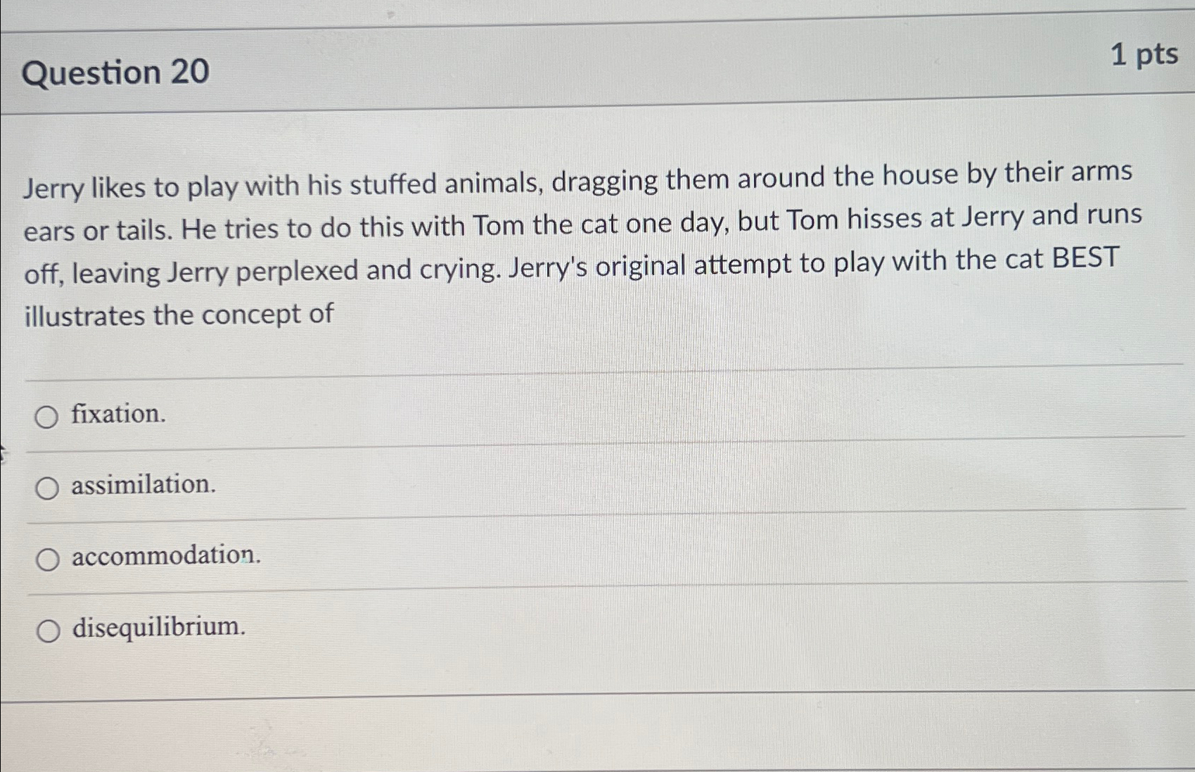 Solved Question 201ptsJerry likes to play with his stuffed | Chegg.com
