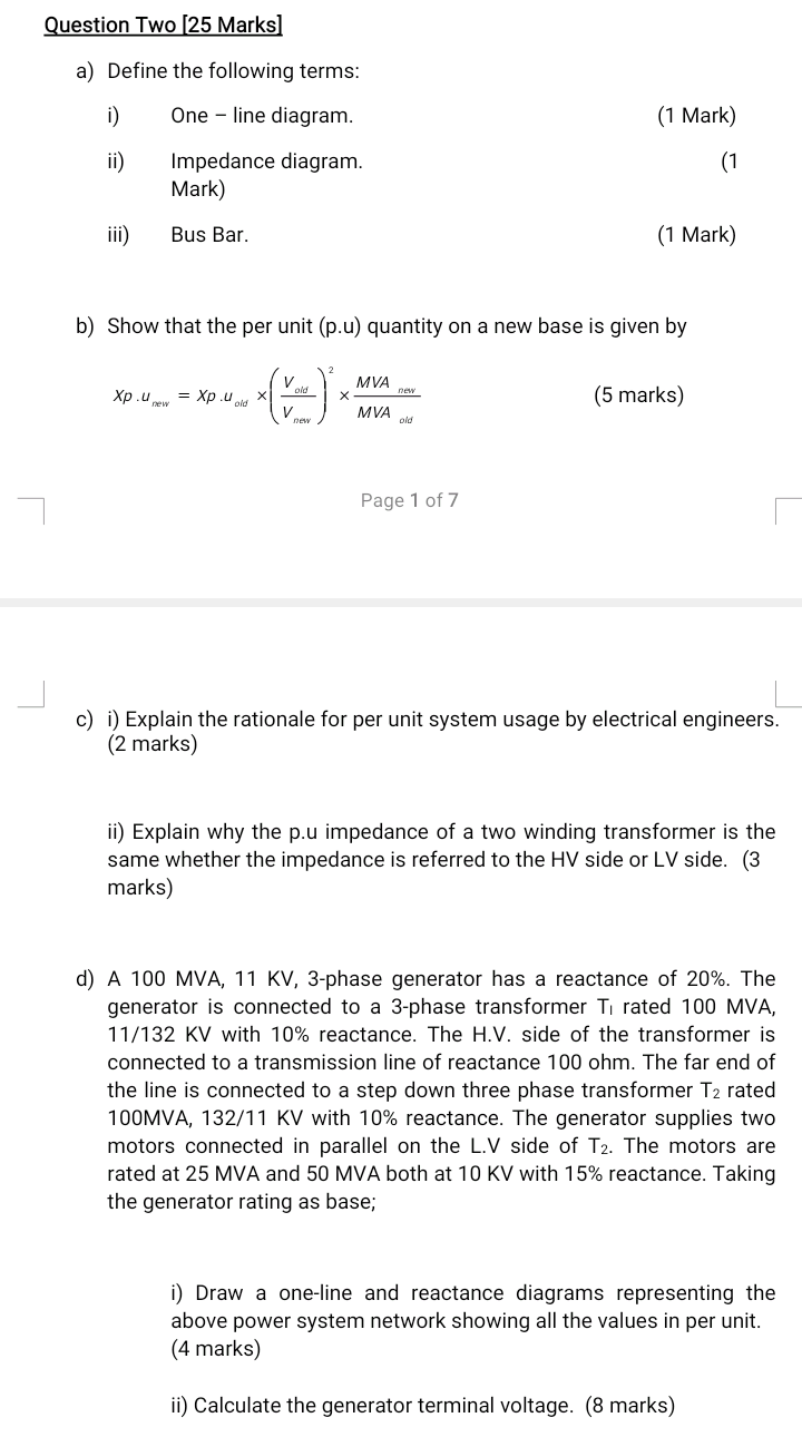 Solved Question Two [25 ﻿Marks]a) ﻿Define the following | Chegg.com
