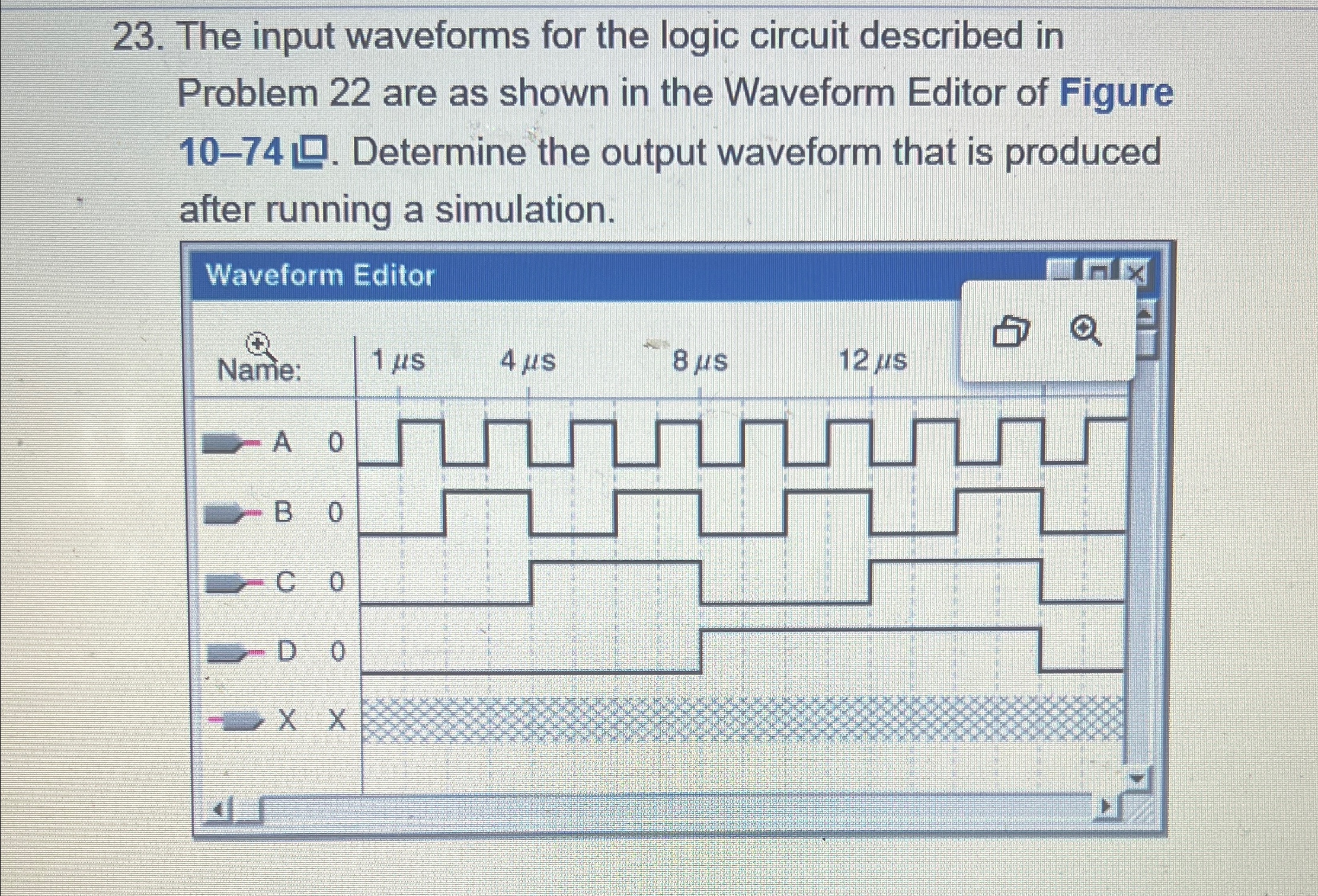 The input waveforms for the logic circuit described | Chegg.com