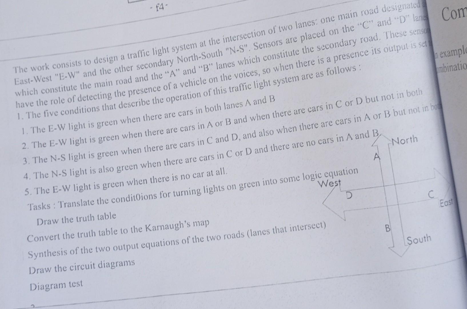 Solved - f4- A The work consists to design a traffic light | Chegg.com