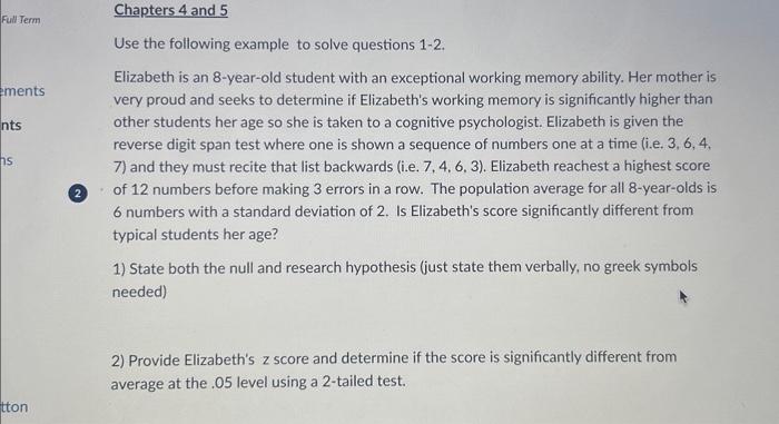 Solved Use the following example to solve questions 1-2. | Chegg.com