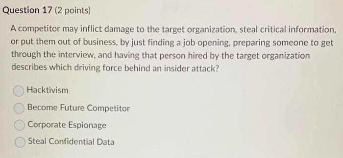 Solved A competitor may inflict damage to the target | Chegg.com