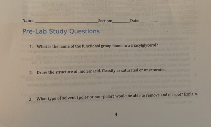 Solved Name: Section: _Date: Pre-Lab Study Questions 1. What | Chegg.com