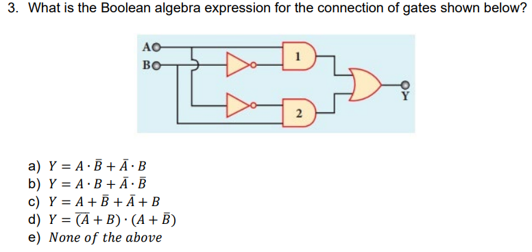 Solved What is ﻿the Boolean algebra expression for the | Chegg.com