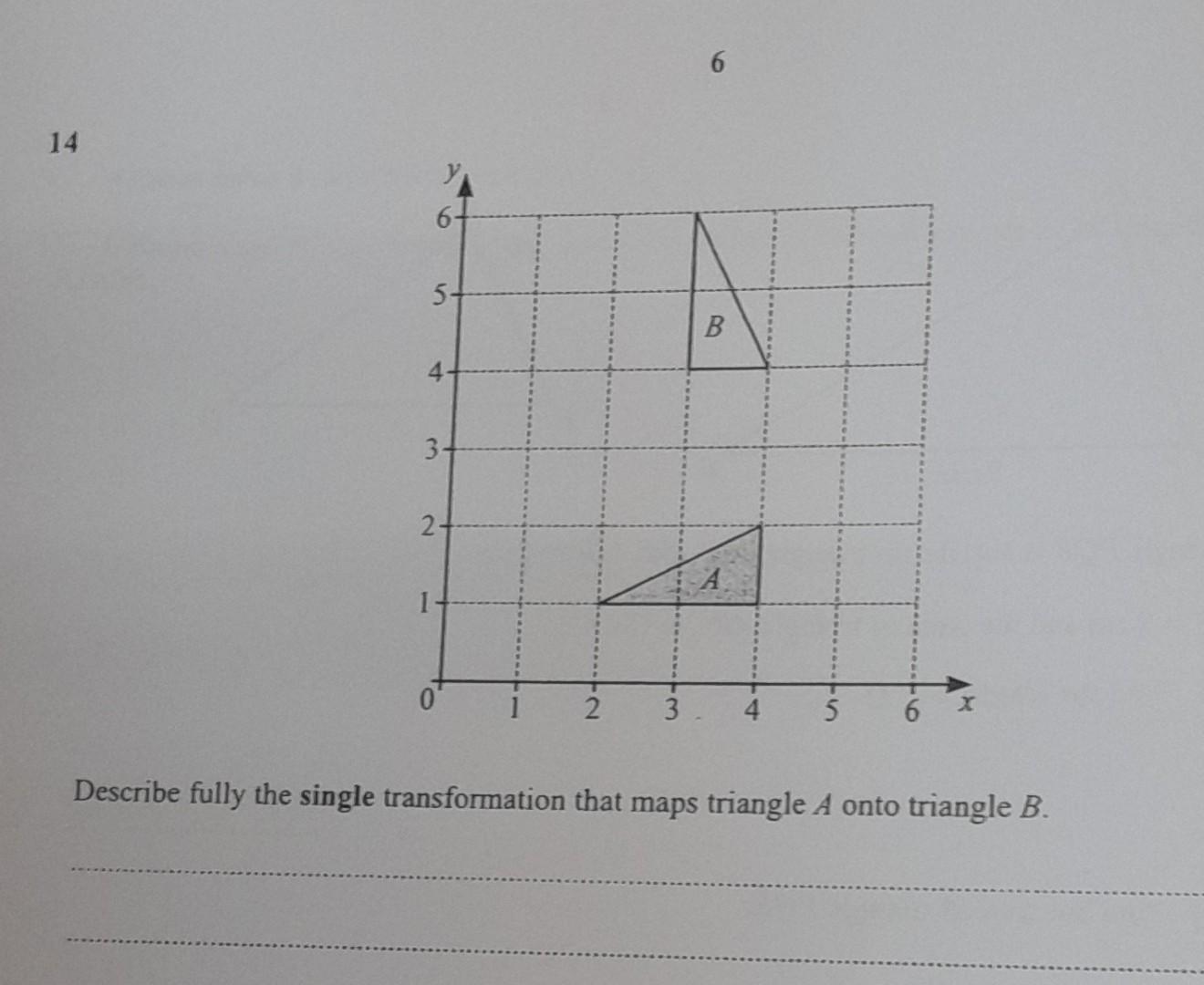Solved Describe fully the single transformation that maps | Chegg.com