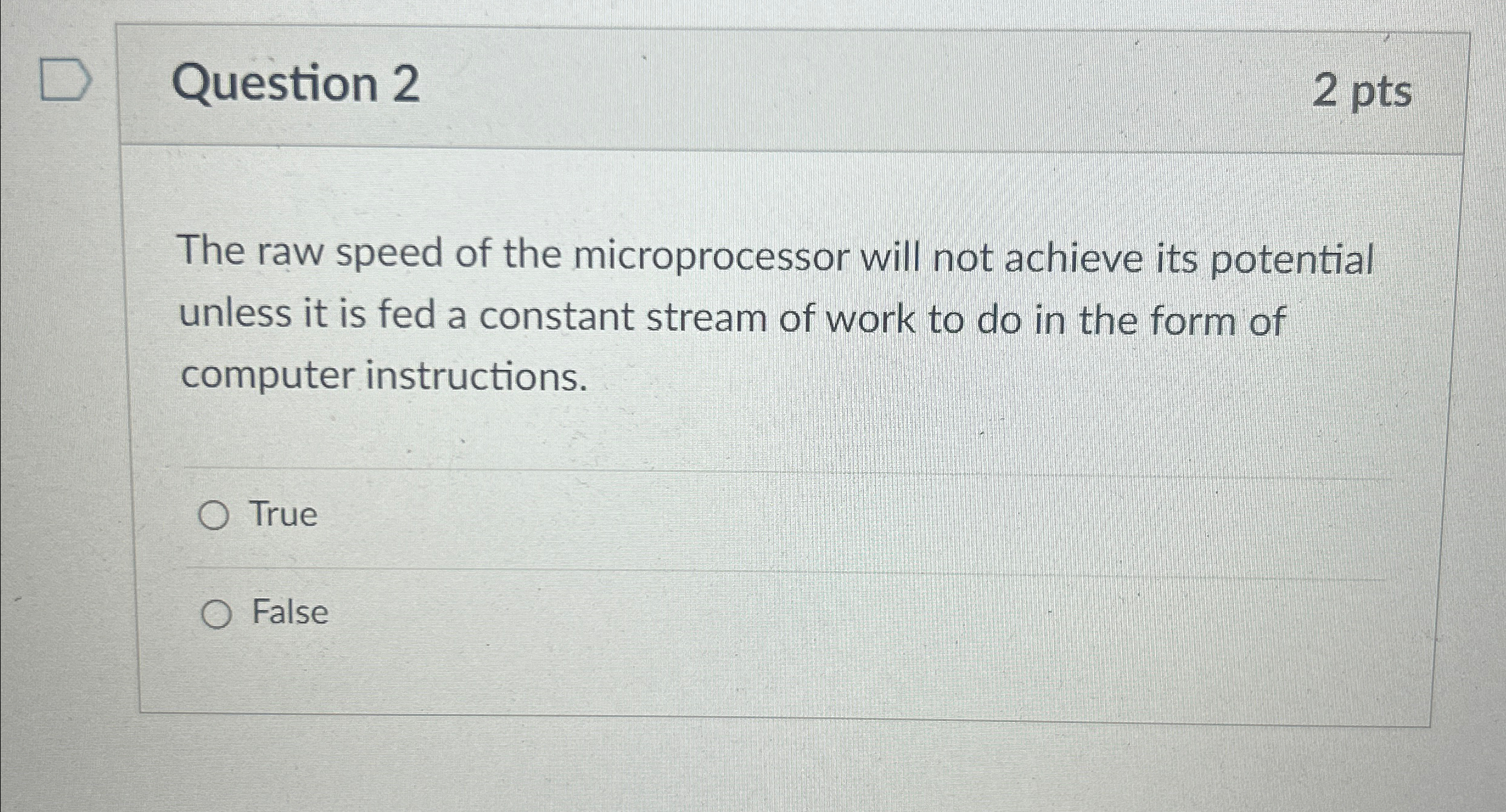Solved Question 22 ﻿ptsThe raw speed of the microprocessor | Chegg.com