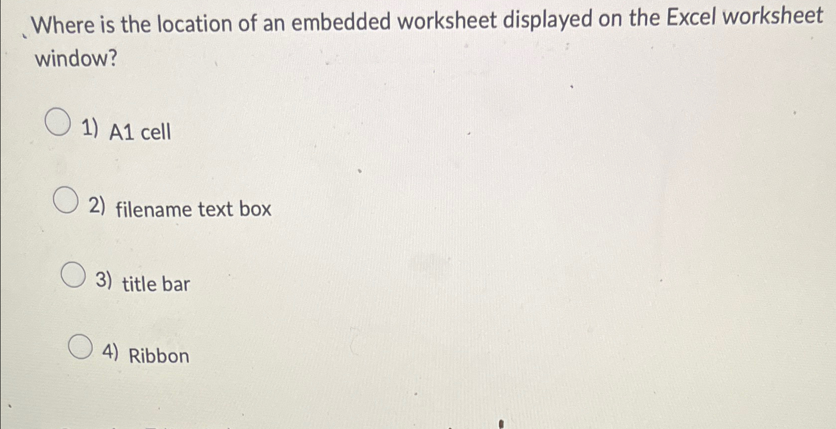 Where is the location of an embedded worksheet | Chegg.com