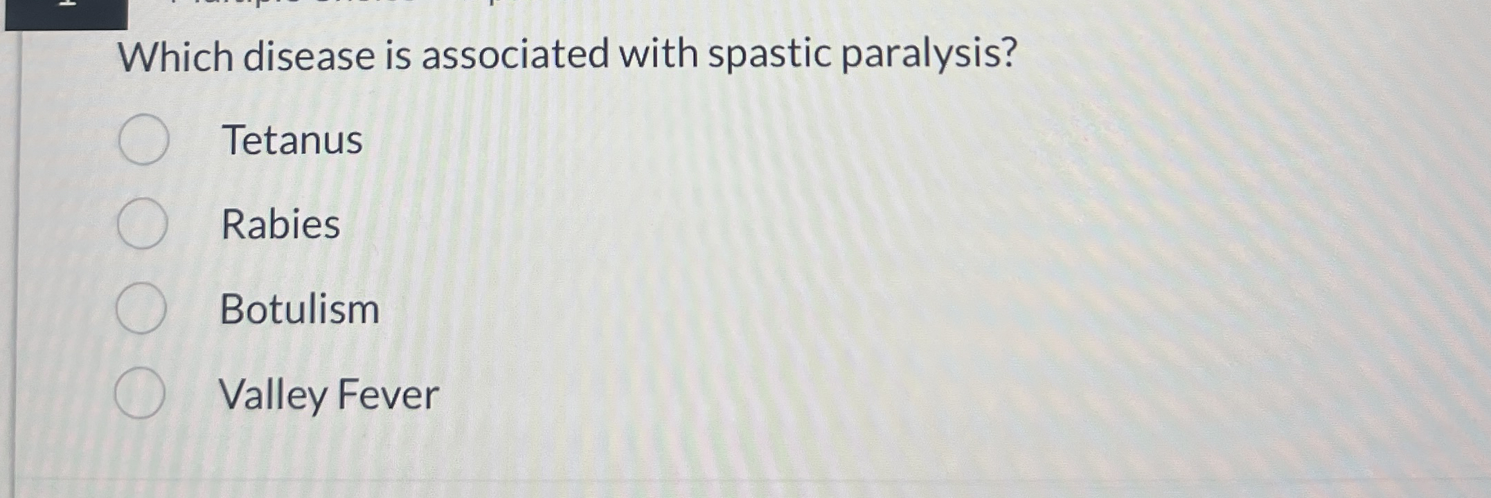 Solved Which disease is associated with spastic | Chegg.com