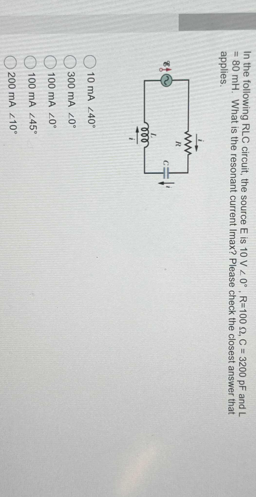 Solved In the following RLC circuit, the source E ﻿is | Chegg.com