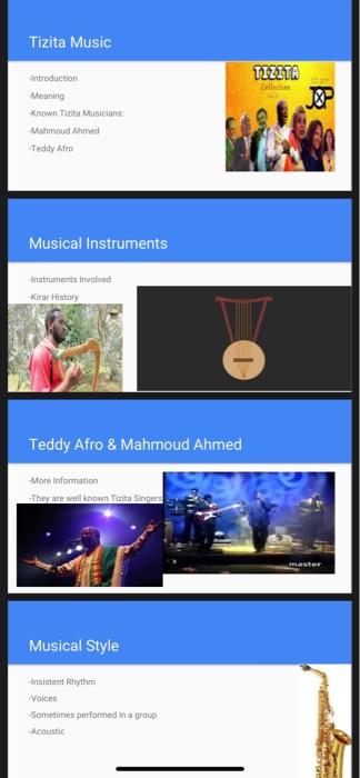 ETHIOPIA Ethiopia: Tizita Music Final Project by | Chegg.com