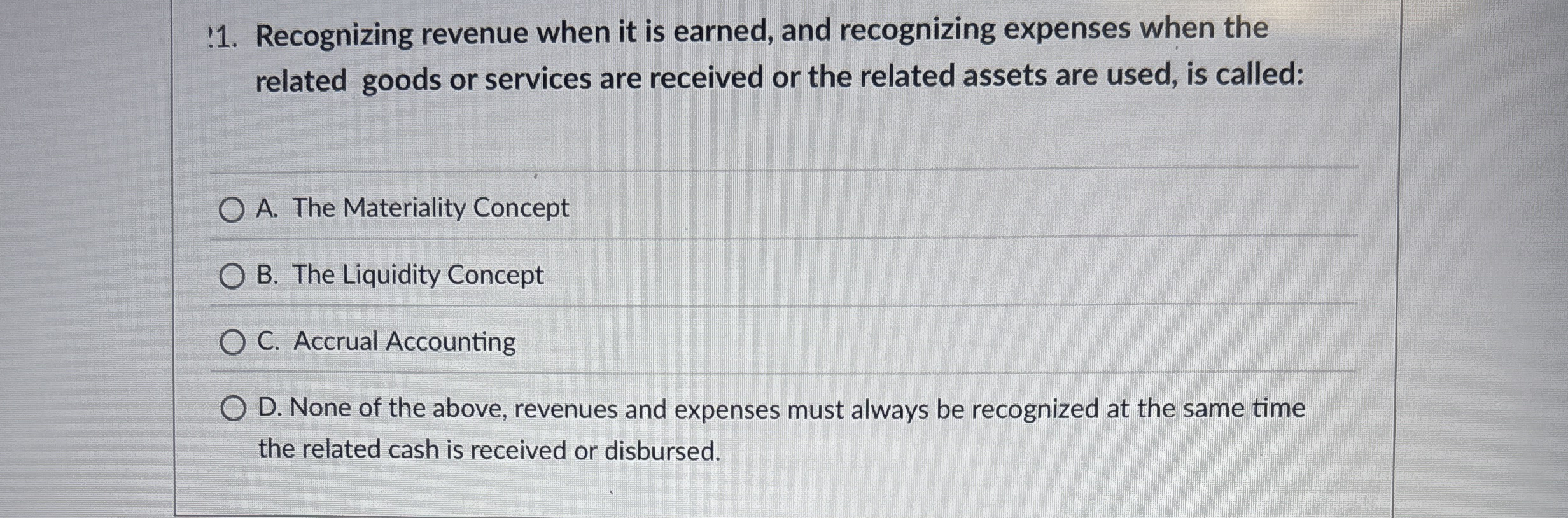 Solved !1. ﻿Recognizing revenue when it is earned, and | Chegg.com