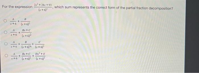Solved For the expression 22+28 +93 which sum represents the | Chegg.com