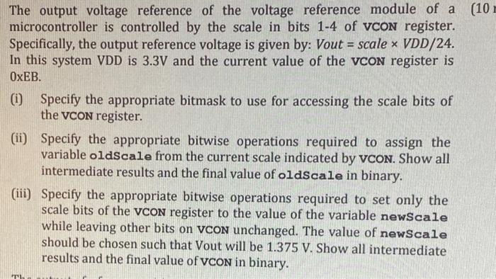 Solved The output voltage reference of the voltage reference | Chegg.com