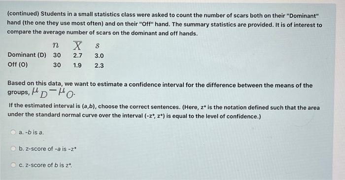 Solved Students in a small statistics class were asked to | Chegg.com