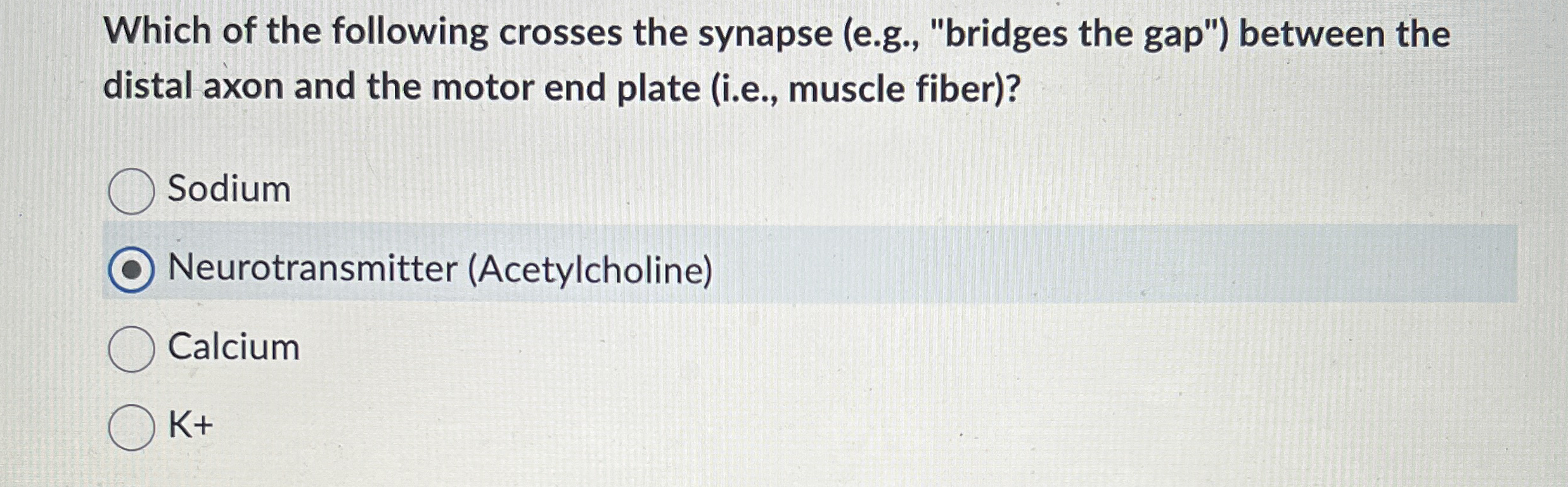 Solved Which of the following crosses the synapse (e.g., | Chegg.com