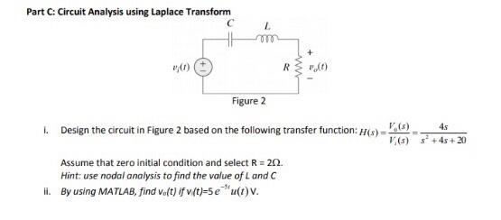Solved Part Circuit Analysis using Laplace Transform + R W | Chegg.com