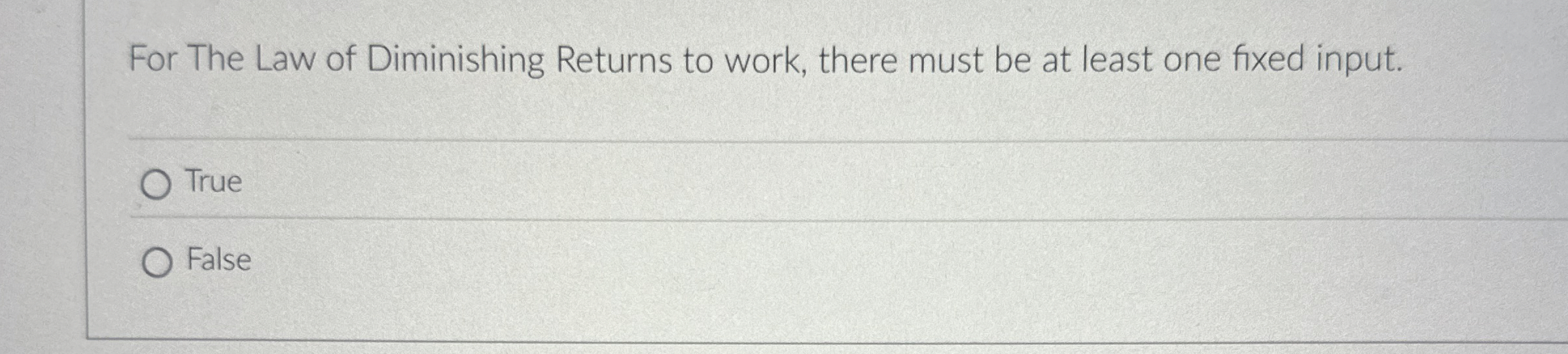 High Quality SOLUTION For The Law of Diminishing Returns to work, there | Chegg.com