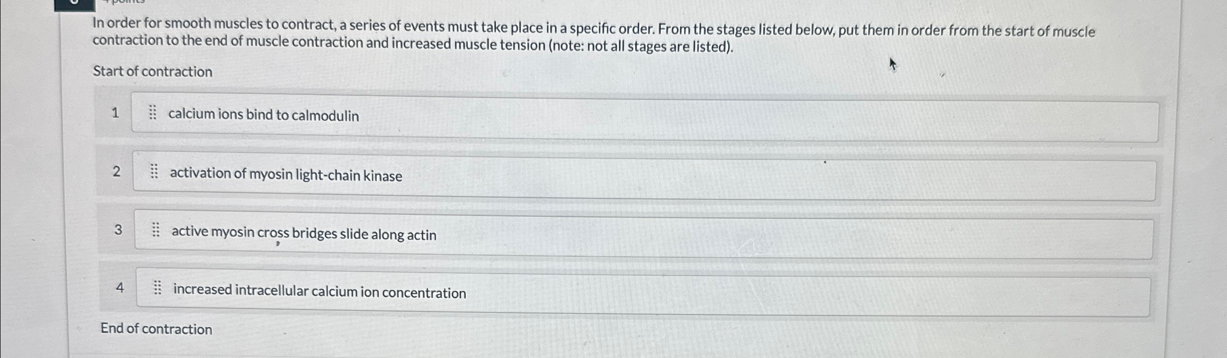 Solved In order for smooth muscles to contract, a series of | Chegg.com