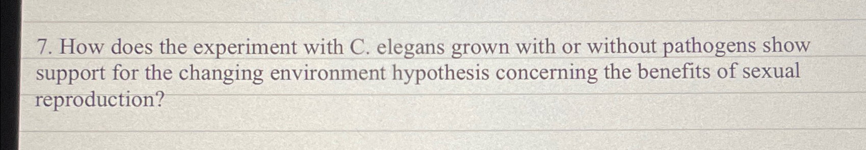 Solved How does the experiment with C. ﻿elegans grown with | Chegg.com