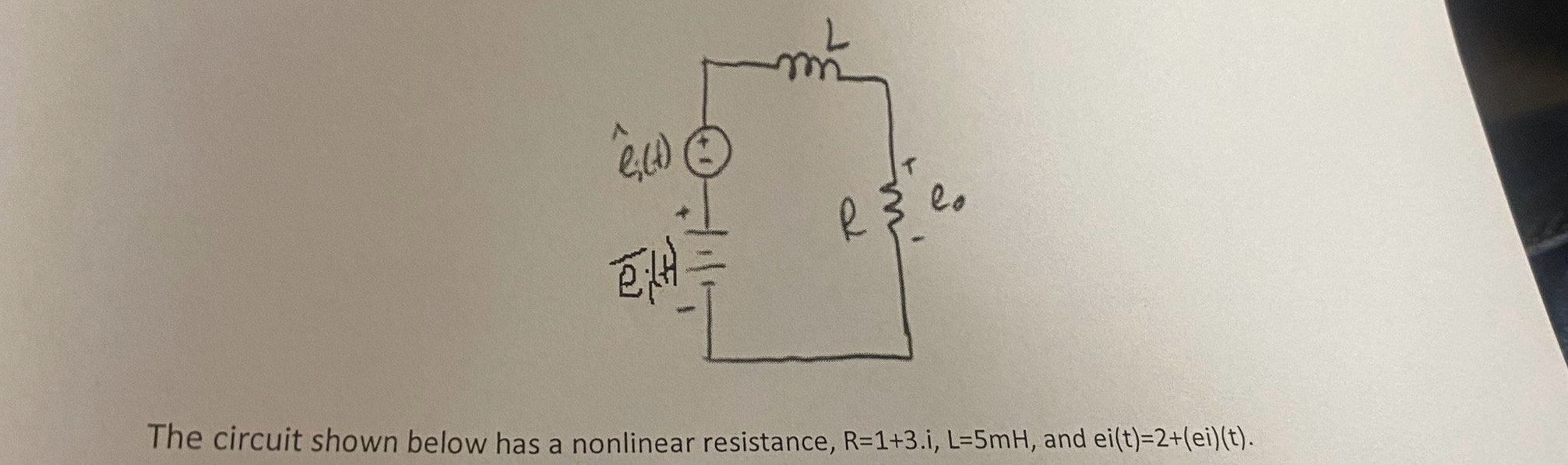 Solved The circuit shown below has a nonlinear resistance, | Chegg.com