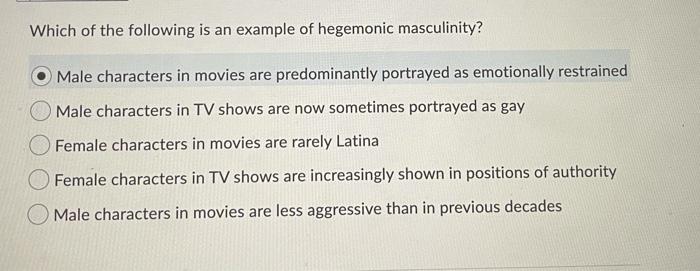 Which of the following is an example of hegemonic | Chegg.com