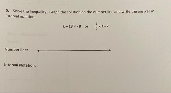 Solved A. Solve the inequality. Graph the solution on the | Chegg.com