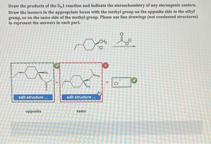 Solved Draw the products of the Sp1 reaction and indicate | Chegg.com