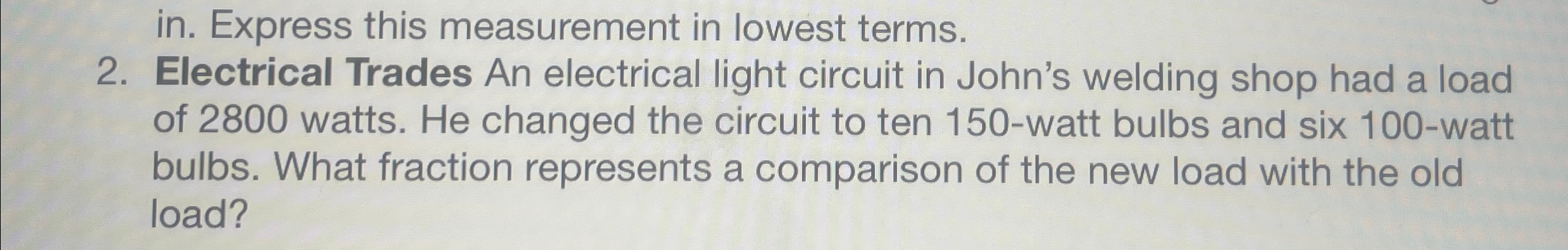 Solved 2. ﻿Electrical Trades An electrical light circuit in | Chegg.com