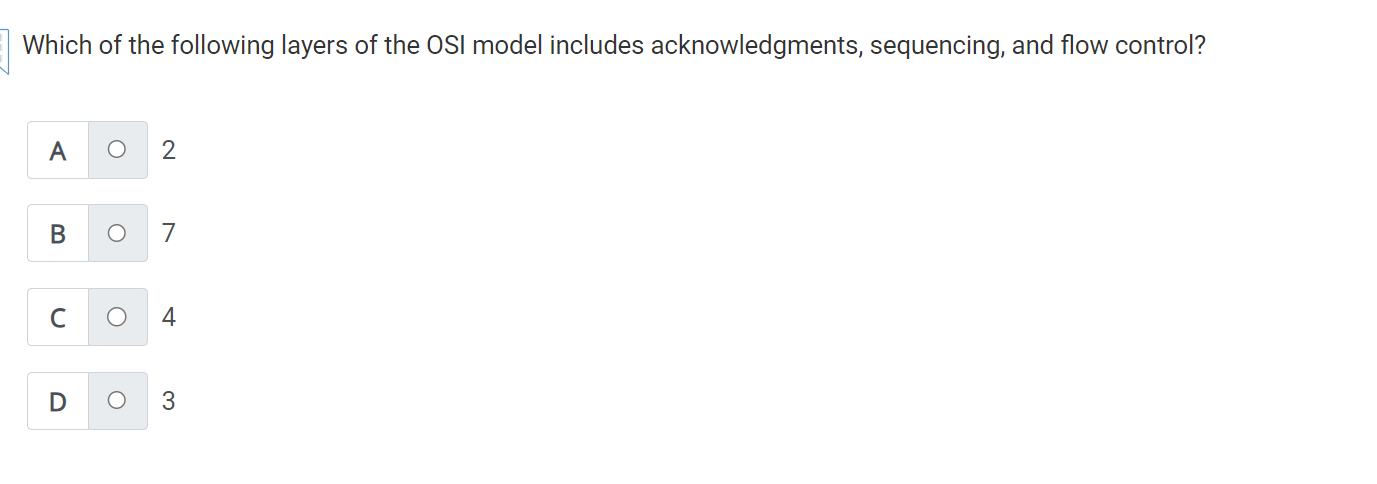 Which of the following layers of the OSI model | Chegg.com
