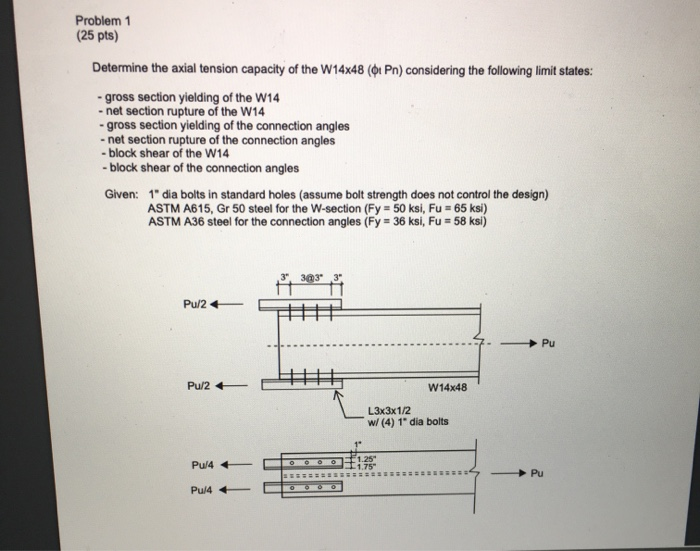 Solved Problem 1 (25 pts) Determine the axial tension | Chegg.com