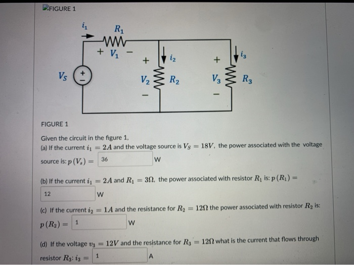 Solved FIGURE 1 R1 + V₂ - + i2 Vs V2 R2 V3 + 1 R₃ w FIGURE 1 | Chegg.com